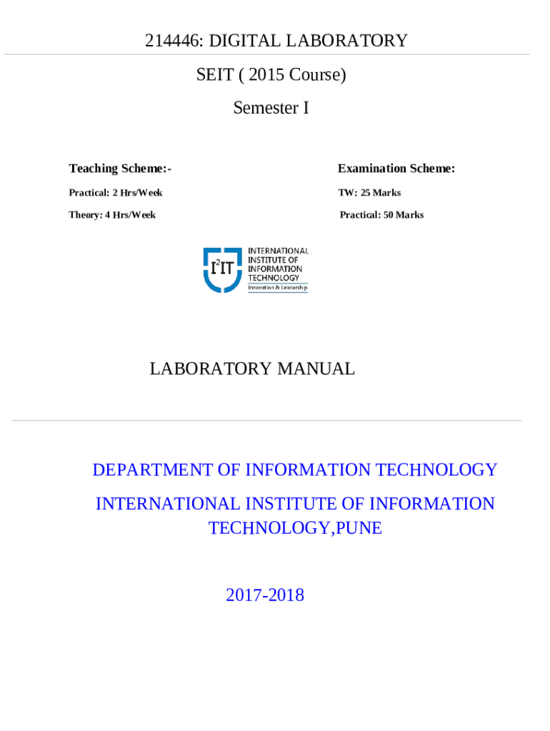 Department Of Computer Engineering Lab Manual Doc Template | pdfFiller