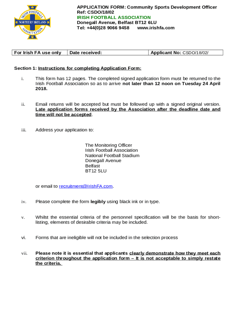 APPLICATION : Community Sports Development ... Doc Template | pdfFiller