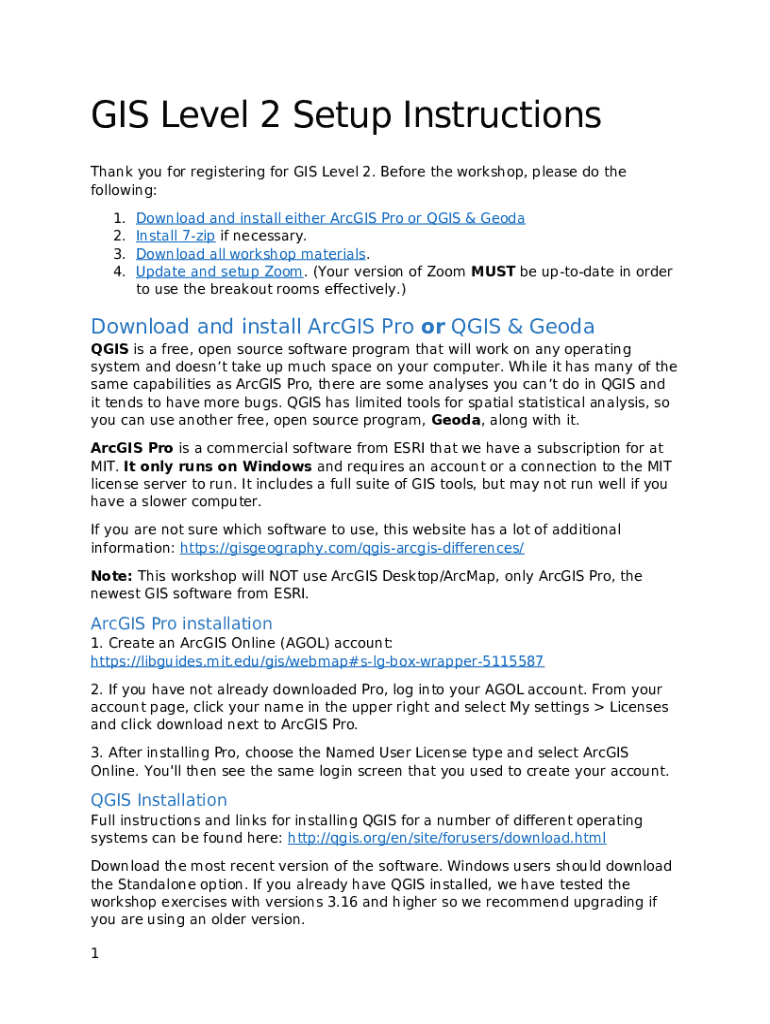 RES.STR-001 Geographic Ination System (GIS), GIS Level 2 Setup Instructions - ocw mit Doc ...
