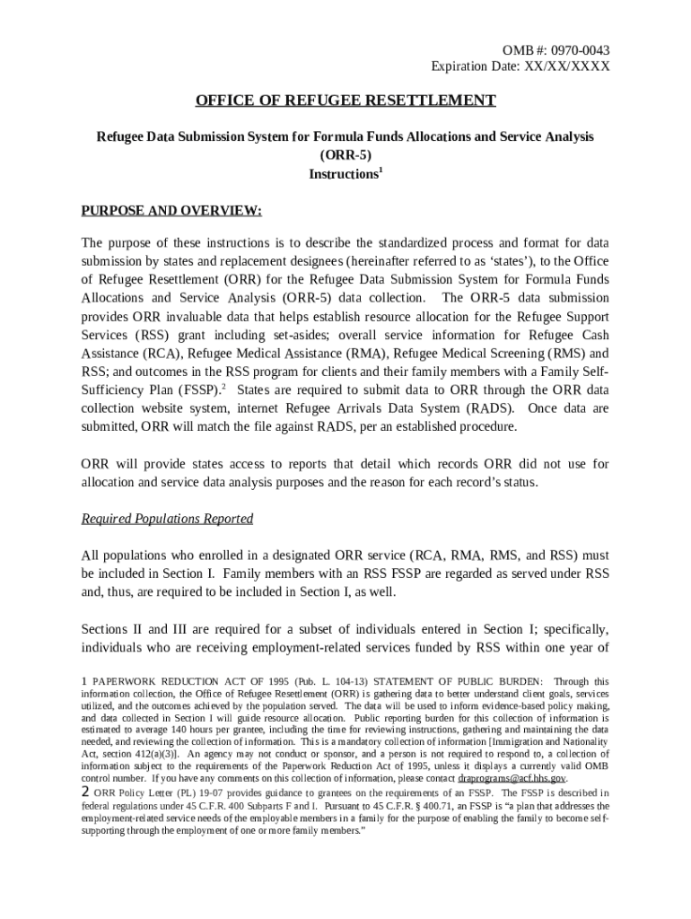 Refugee Data Submission System for ula Funds ... Doc Template | pdfFiller