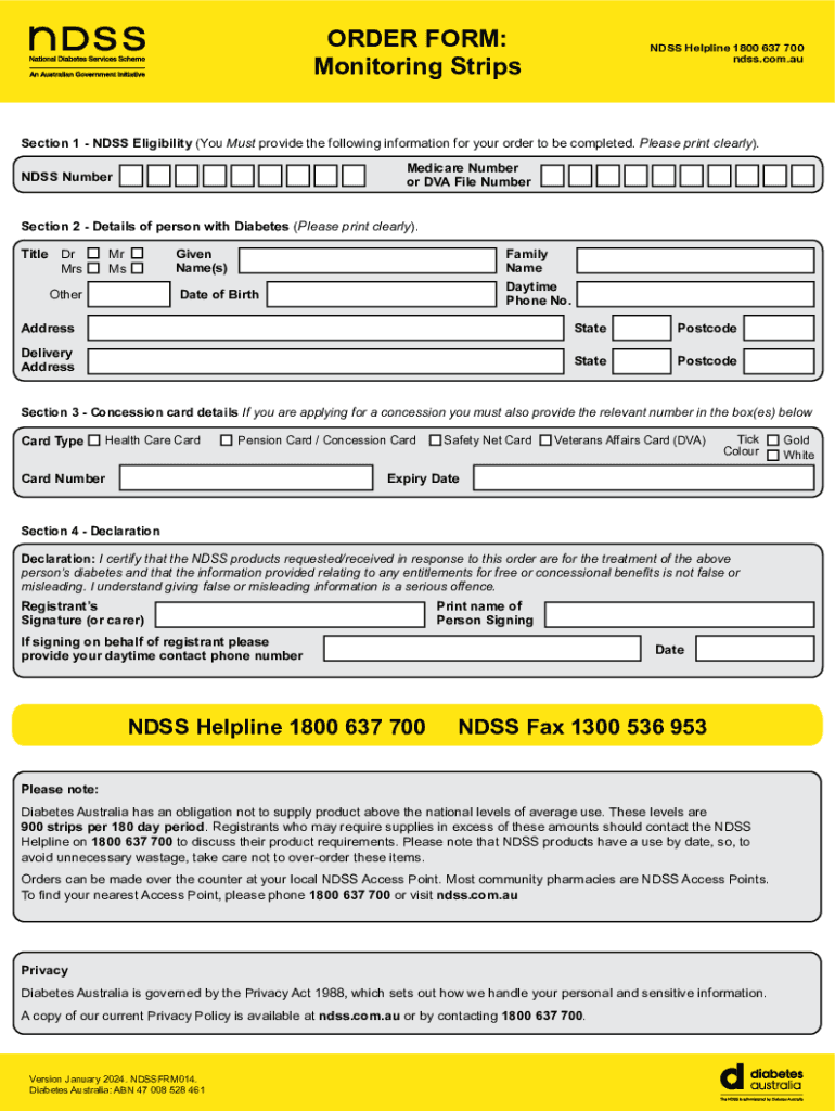 Fillable Online Ndss registration form for strips: Fill out & sign ...