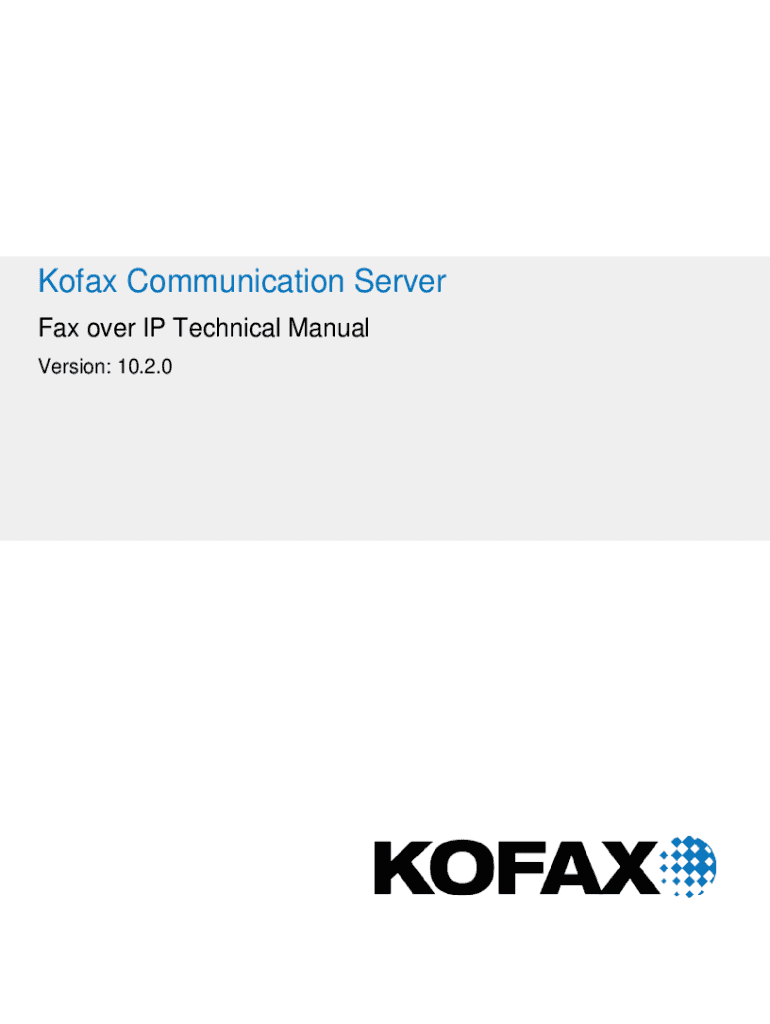 Fillable Online Kofax Communication Server - Fax over IP Technical ...