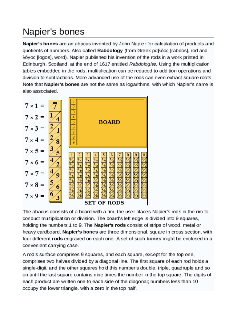 Napier's Bones ExplainedEverything You Need To Know Doc Template ...