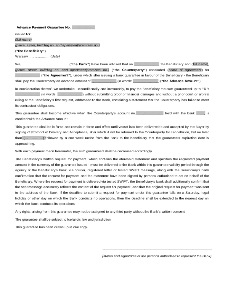 Bank Guarantees in International Trade Doc Template | pdfFiller