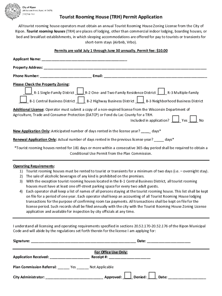 Fillable Online DATCP Home Tourist Rooming Houses - Wisconsin.gov Fax ...