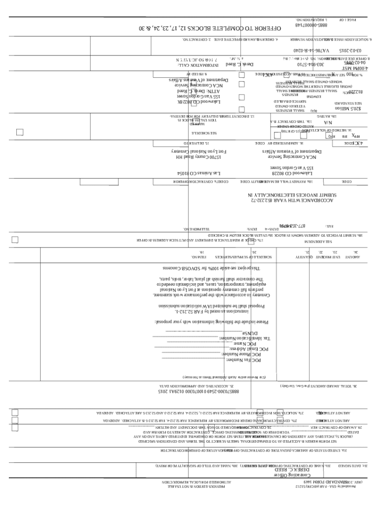 section a a.1 sf 1449 solicitation/contract/order for commercial x Doc ...