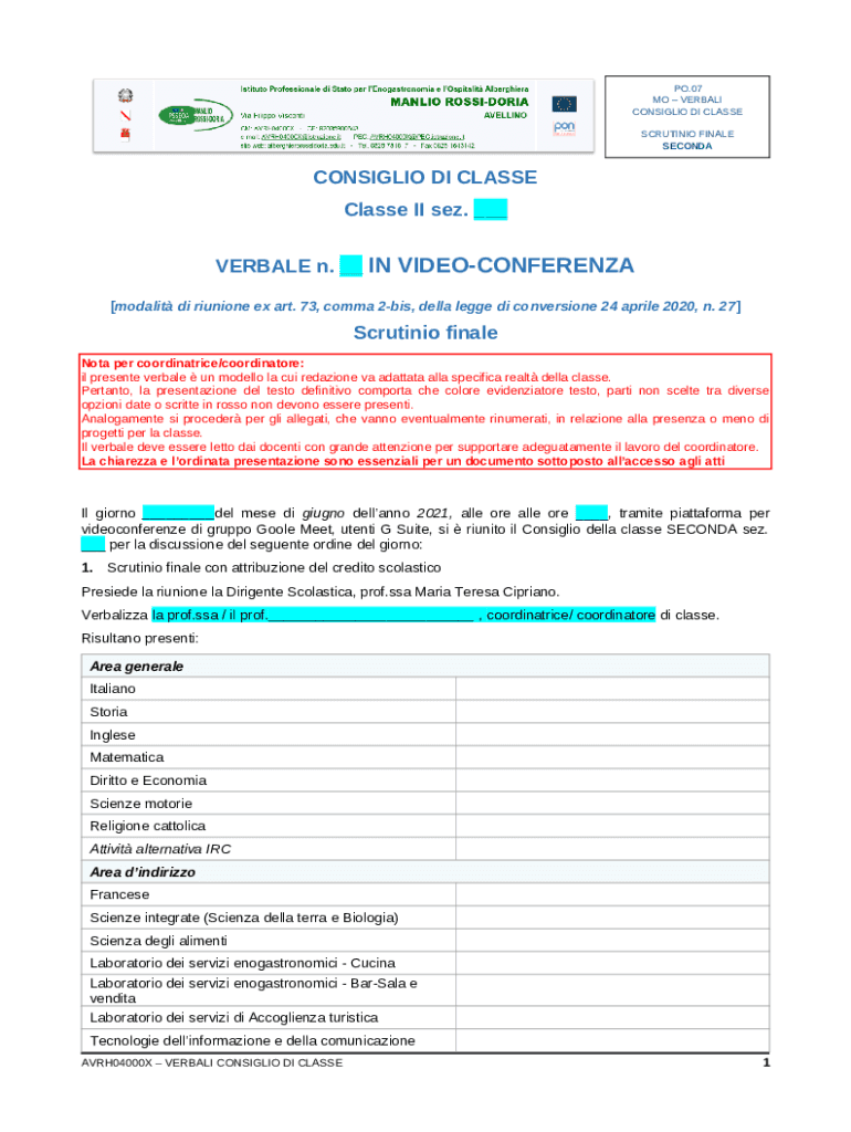 VERBALE N 2 CONSIGLIO DEL MESE DI DICEMBRE Doc Template | pdfFiller