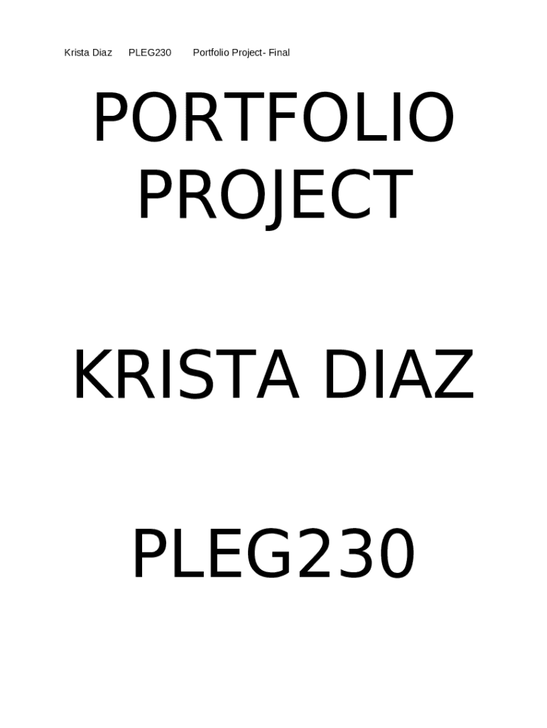 Portfolio Project- Final.DOCX Doc Template | pdfFiller
