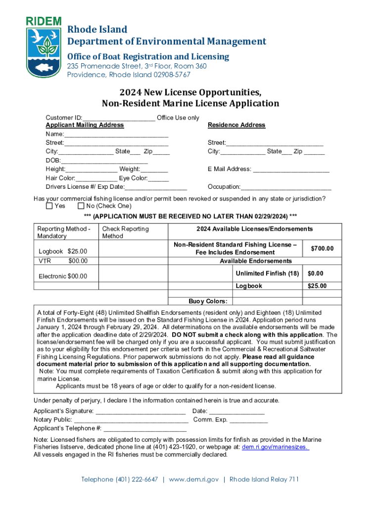 Fillable Online dem ri Rhode Island Department of Environmental ...