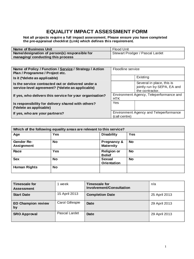 EQUALITY IMPACT ASSESSMENT . Interactive Scotland Doc Template | pdfFiller