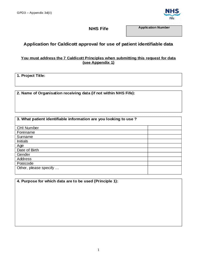 CALDICOTT APPROVAL FOR USE OF PATIENT ... - NET Doc Template | pdfFiller