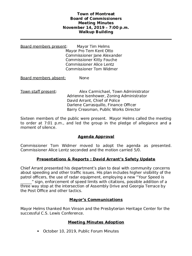 Commissioner Alice Lentz Doc Template | pdfFiller
