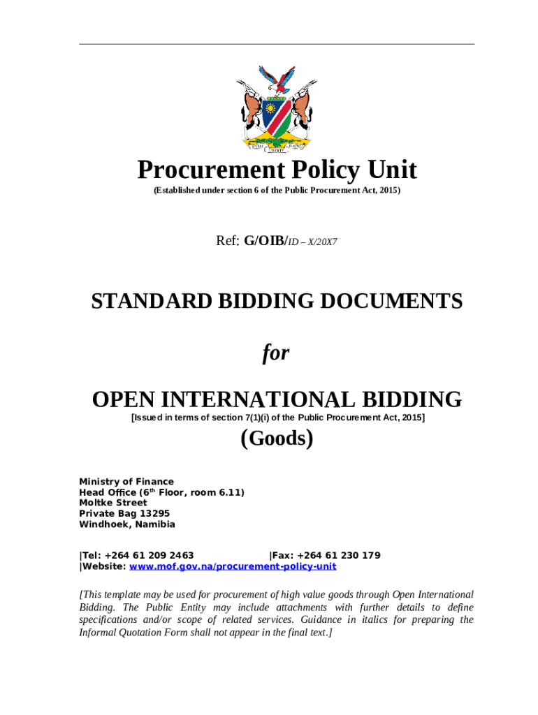 Restricted Bidding Goods Doc Template | pdfFiller