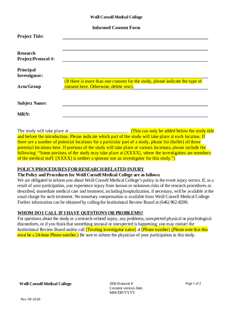 PharmD Research Project Protocol Template - Example - research weill ...