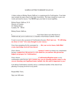 Fillable Online SAMPLE LETTER TO BISHOP WILLIAM H Fax Email Print ...