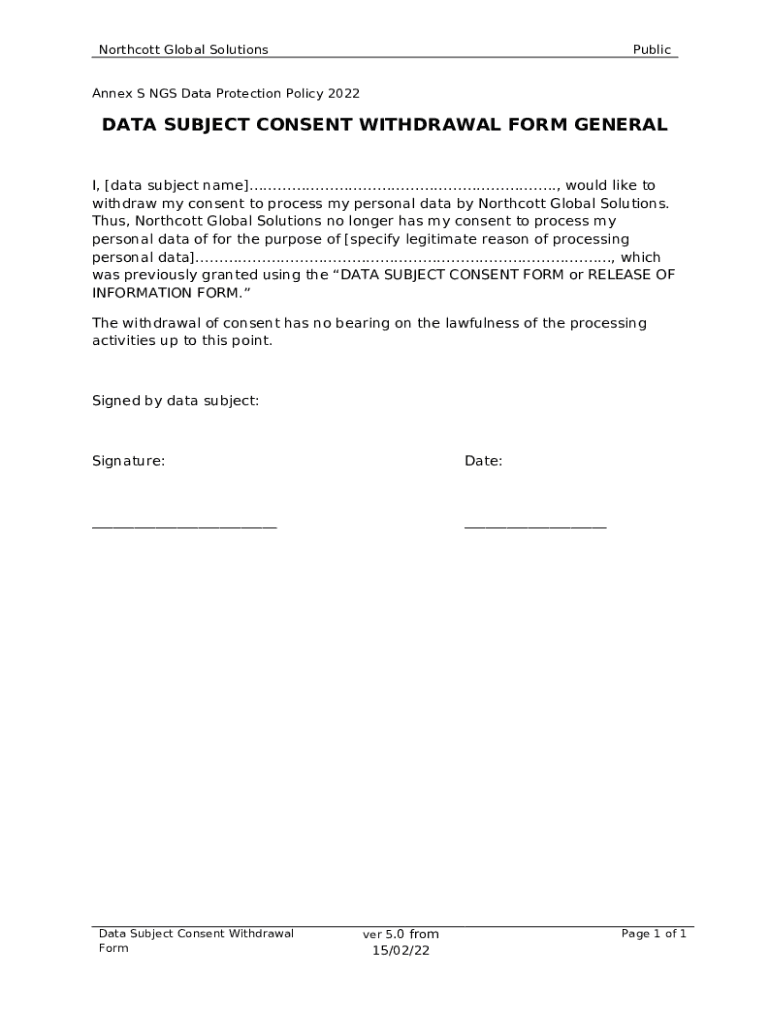 withdrawing consent to data processing under the GDPR Doc Template ...