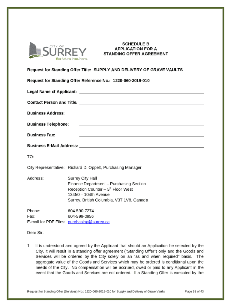 REQUEST FOR STANDING OFFER DEMANDE DE OFFRE ... Doc Template | pdfFiller