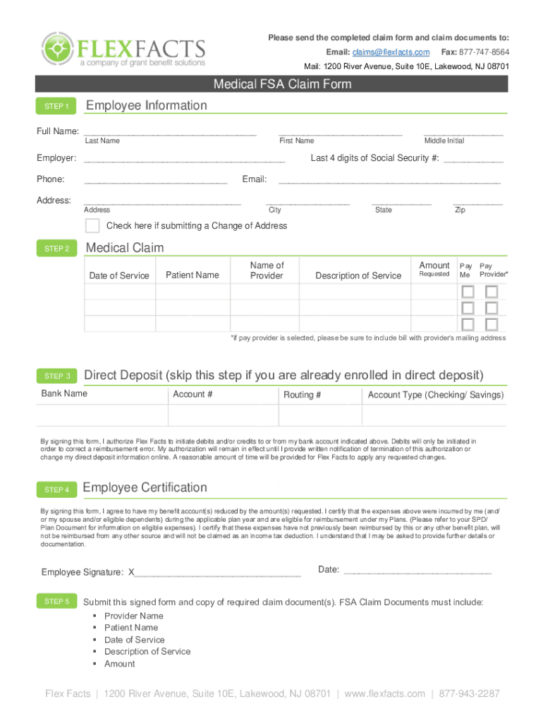 Fillable Online FSA Spending Account Claim Form Fax Email Print - pdfFiller