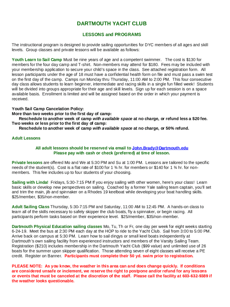 LESSONS and PROGRAMS - Physical Education & Recreation Doc Template ...