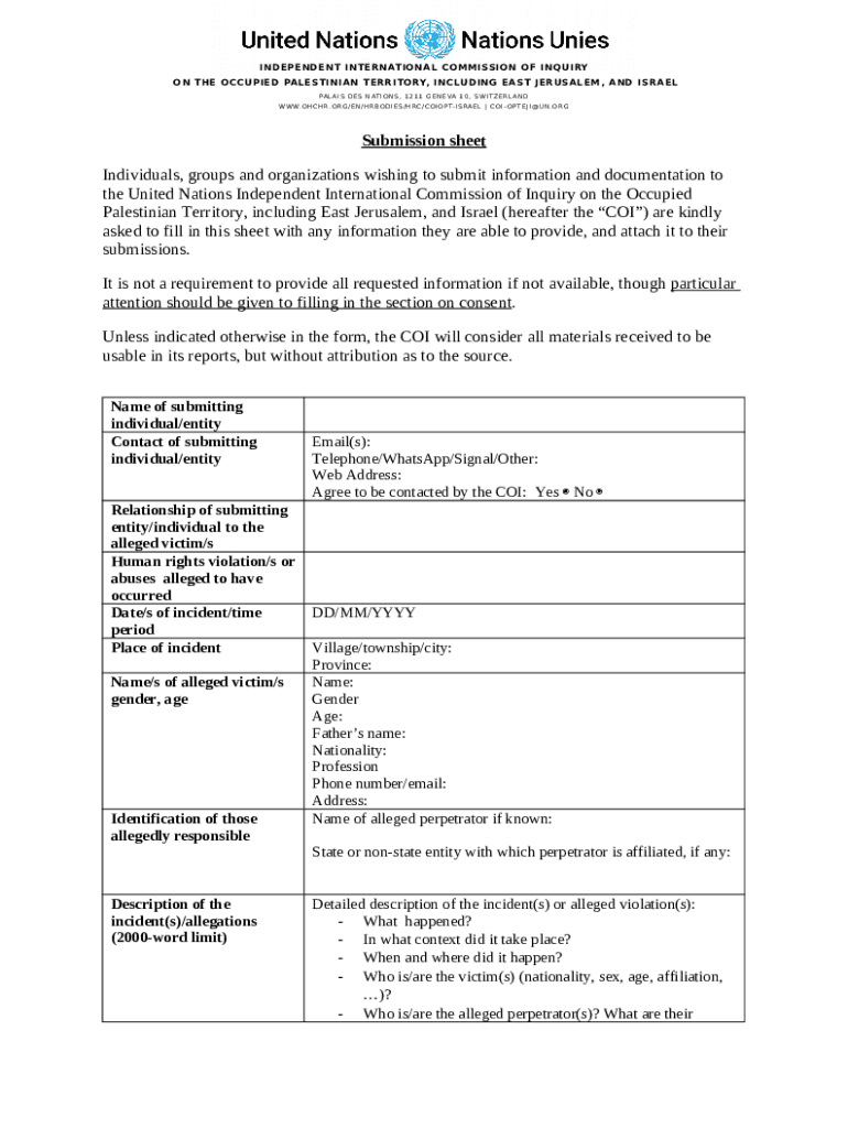 Submission sheet Doc Template | pdfFiller
