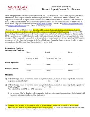 Export Controls: I-129 Attestation - Cornell Research Services Doc ...
