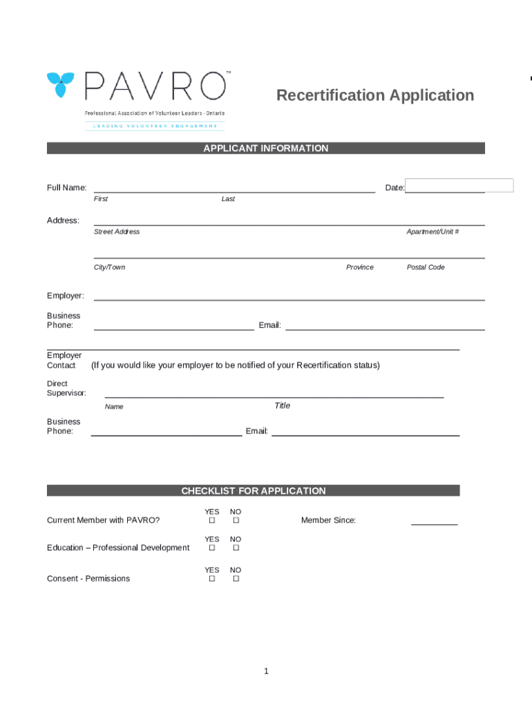 Dear Member: Certification and Recertification packages are ... Doc Template | pdfFiller