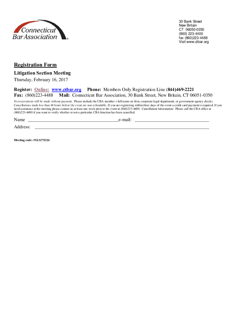 Fillable Online 20170216 Litigation Registration Form.docx Fax Email ...