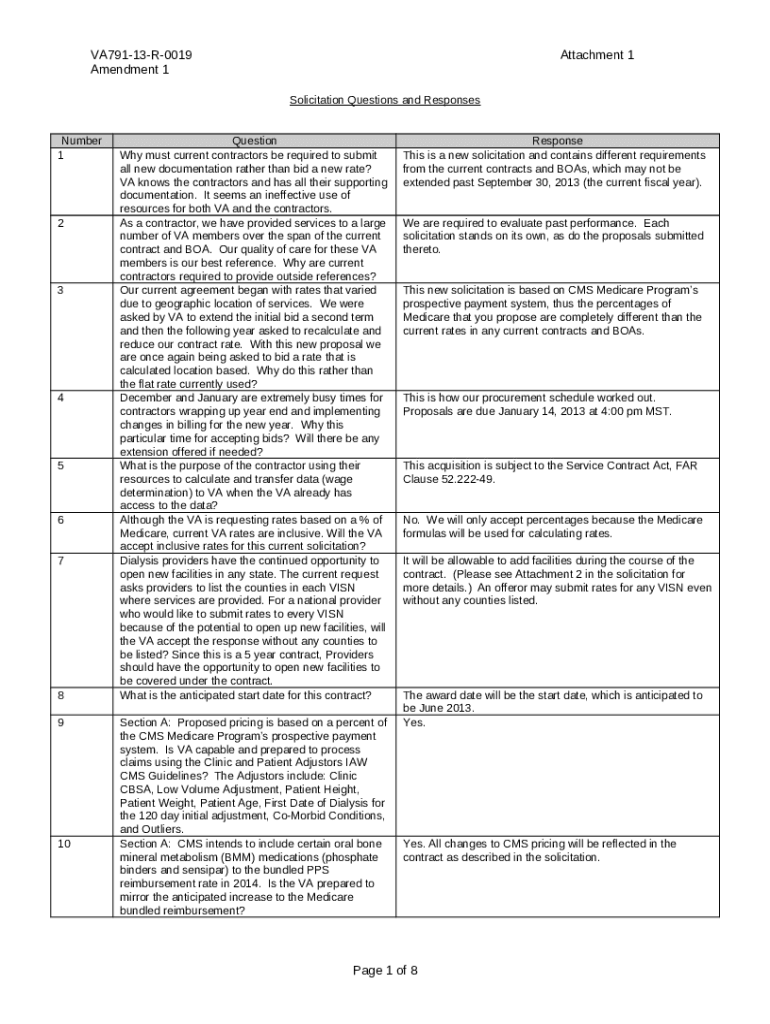 1 A. Solicitation questions and answers - VA Vendor Portal Doc Template ...