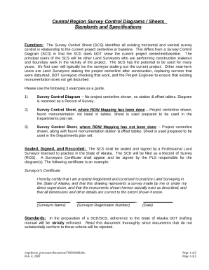 Survey Control Index Sheet (Draft Language for the PS&E ... - dot ...