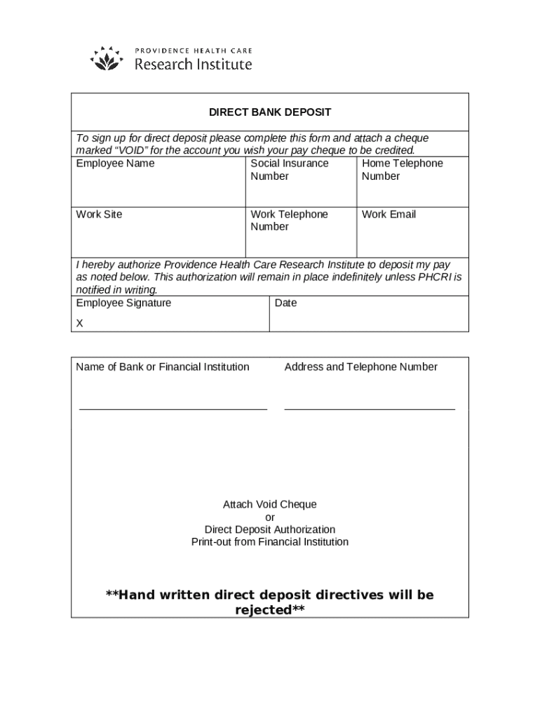 How to void a blank check to set up direct deposit Doc Template | pdfFiller