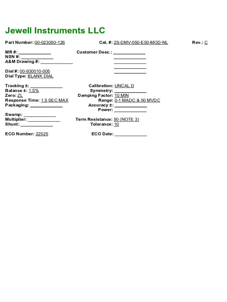 Fillable Online Jewell Instruments - Superior Solutions for Motion Sensors Fax Email Print ...