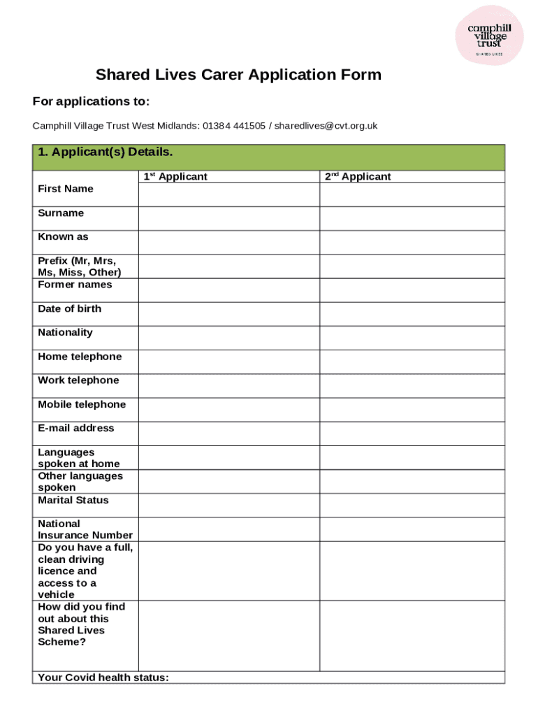 CVT Shared Lives looking to recruit Paid Carers to ... - scvo.info Doc ...