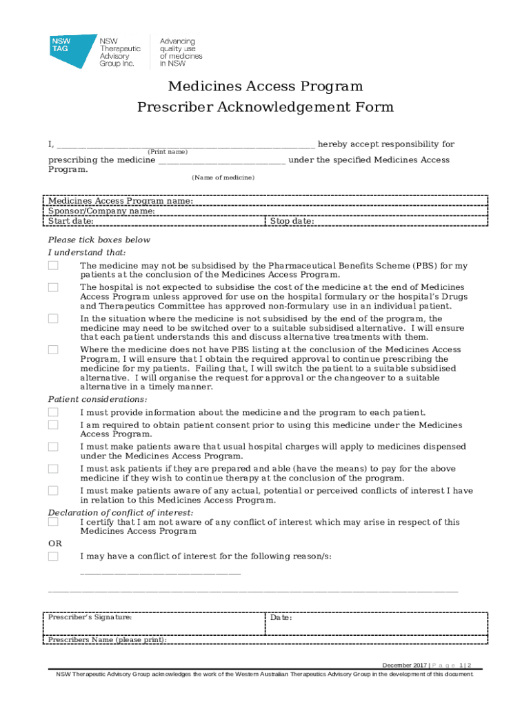 Medicines Access Programs Policy Doc Template | pdfFiller