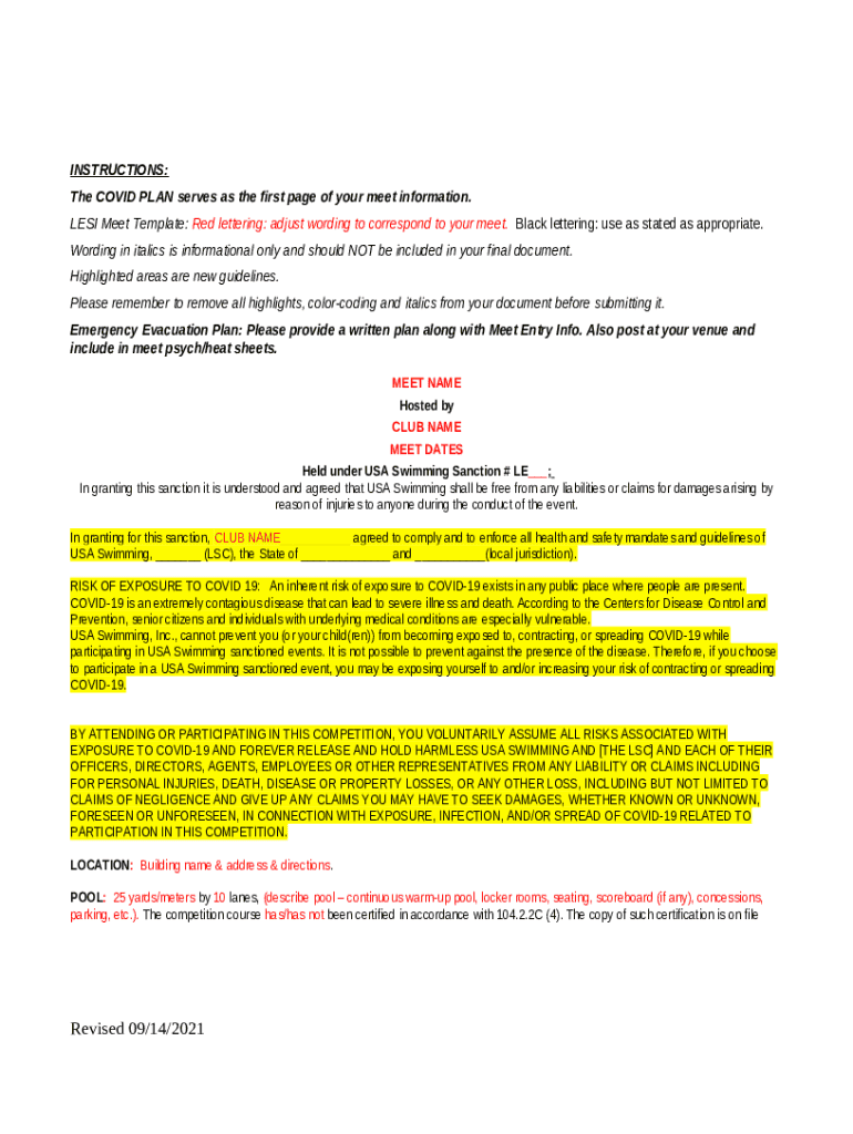 COVID 19 Health and Safety Plan Template Doc Template | pdfFiller