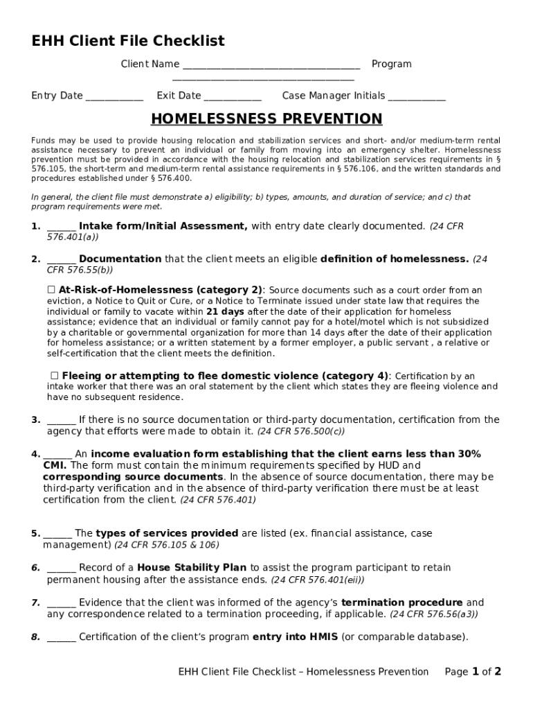 esg-client-file-checklist-homelessness-prevention. ... Doc Template ...