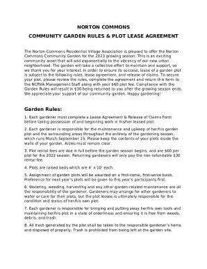 norton commons community garden rules & plot lease ... Doc Template ...