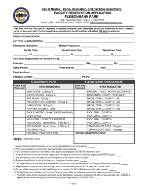 Fillable Online Parks, Recreation and Facilities DepartmentNaples, ... Fax Email Print - pdfFiller