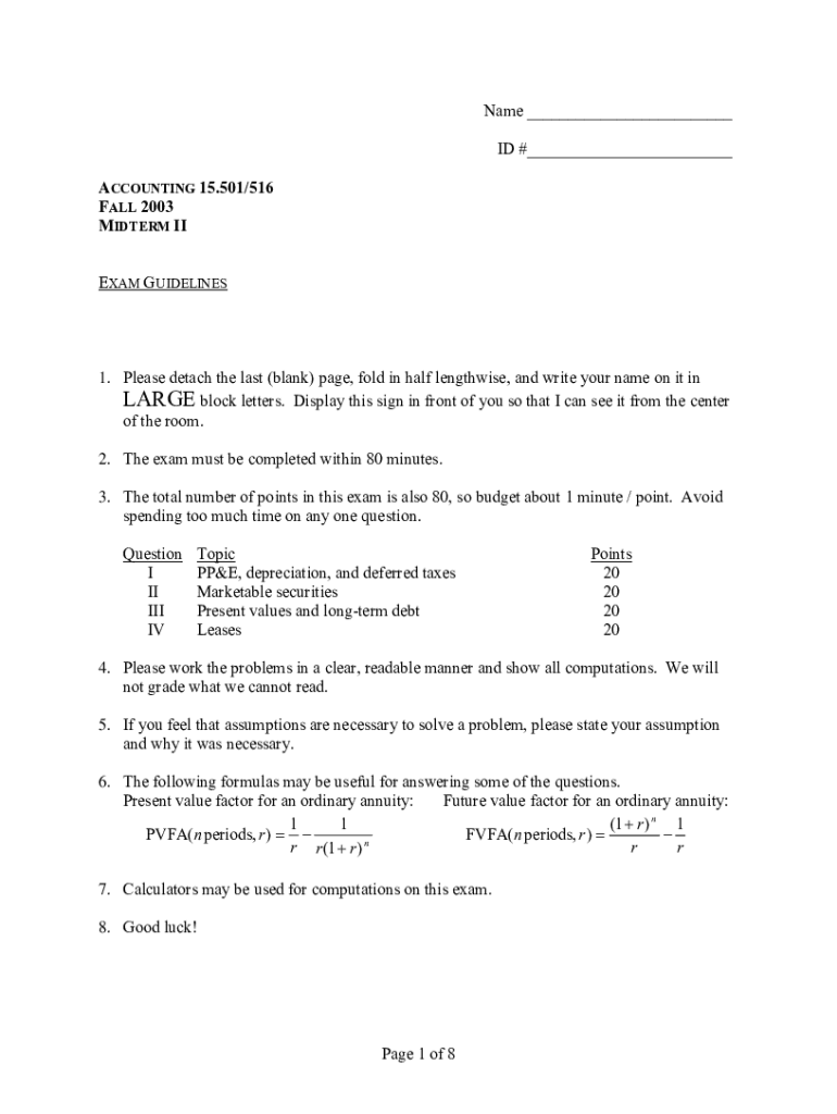 Fillable Online ocw mit 1. Please detach the last (blank) page, fold in ...