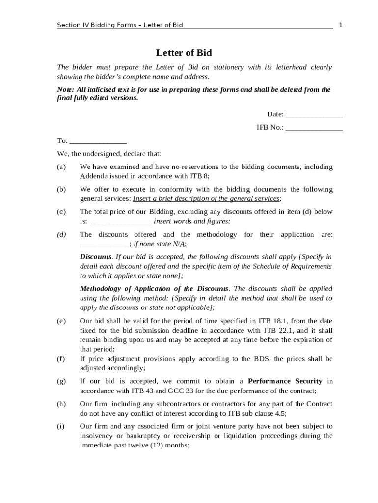 Standard Invitation to Bid Template (for Framework ... Doc Template ...