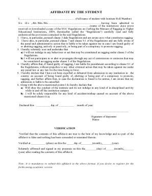 Fillable Online Fillable Online Anti Ragging Declaration Form Fax Email ...