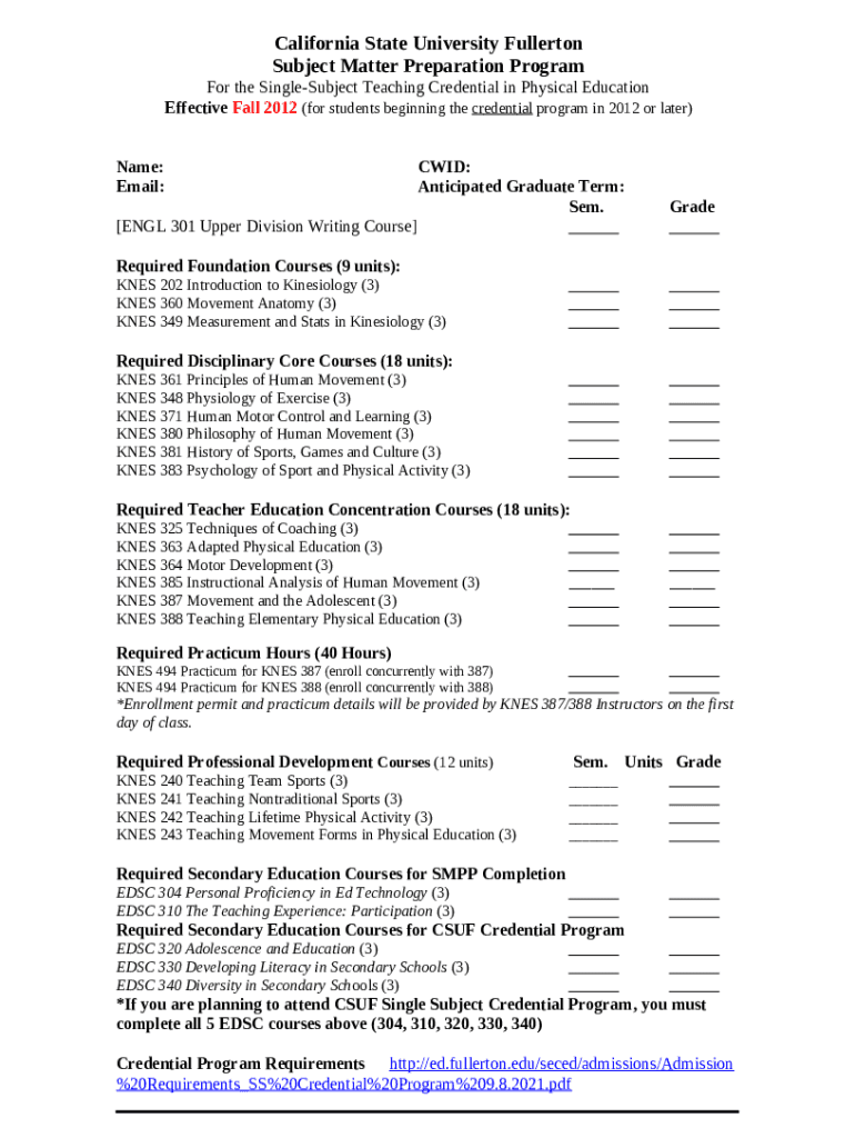 Physical Education Teacher Preparation Program - Kinesiology - hhd ...