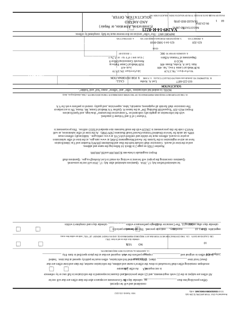 SECTION A - SOLICITATION/CONTRACT 431 Doc Template | pdfFiller