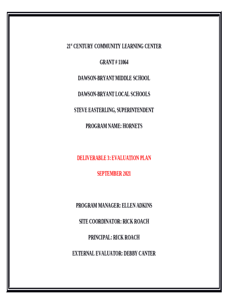 D3 20-21 Hornets Evaluation Plan EOY.docx - 21st CENTURY... Doc Template | pdfFiller