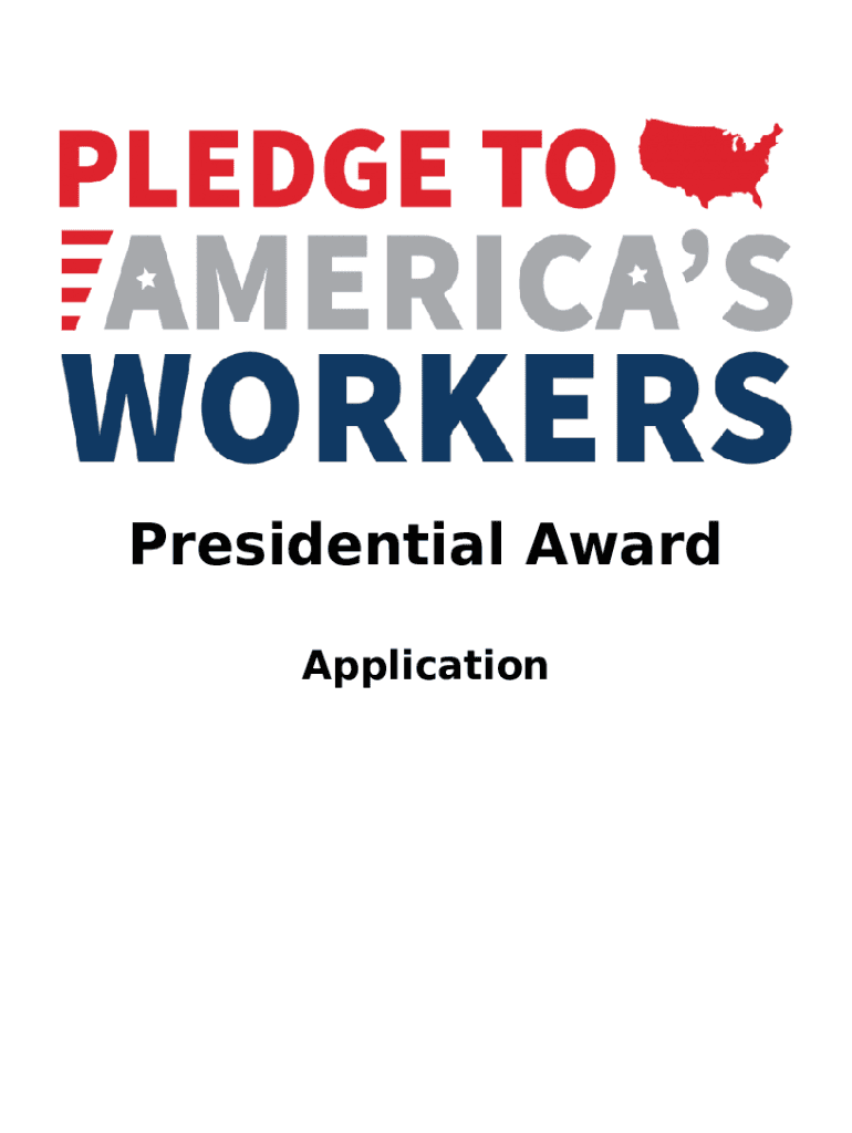 Pledge to America's Workers Presidential Award Application Doc Template ...