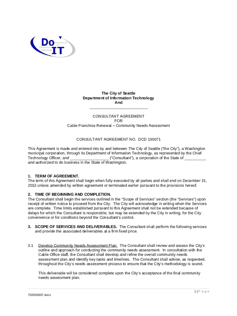 Comcast and Seattle reach revised franchise agreement ... Doc Template ...