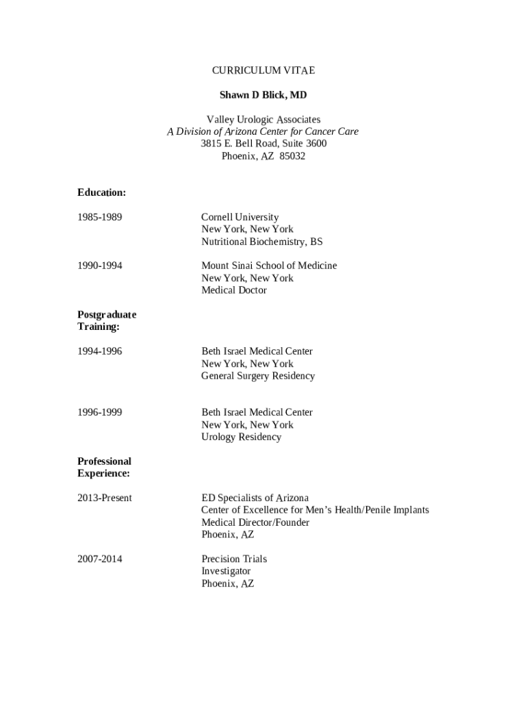 Shawn Blick, MD: Penile Implant Surgeon Phoenix, AZ Doc Template ...