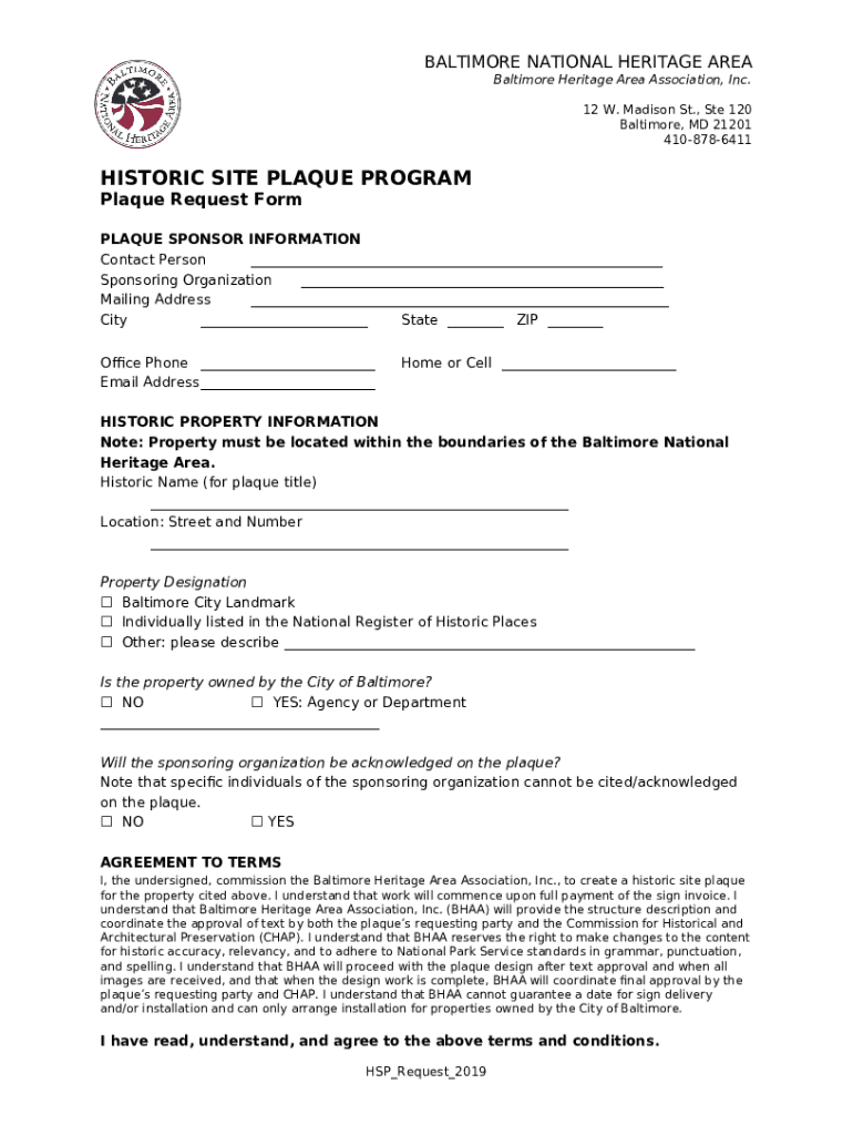 Historic plaque request - Philadelphia Doc Template | pdfFiller