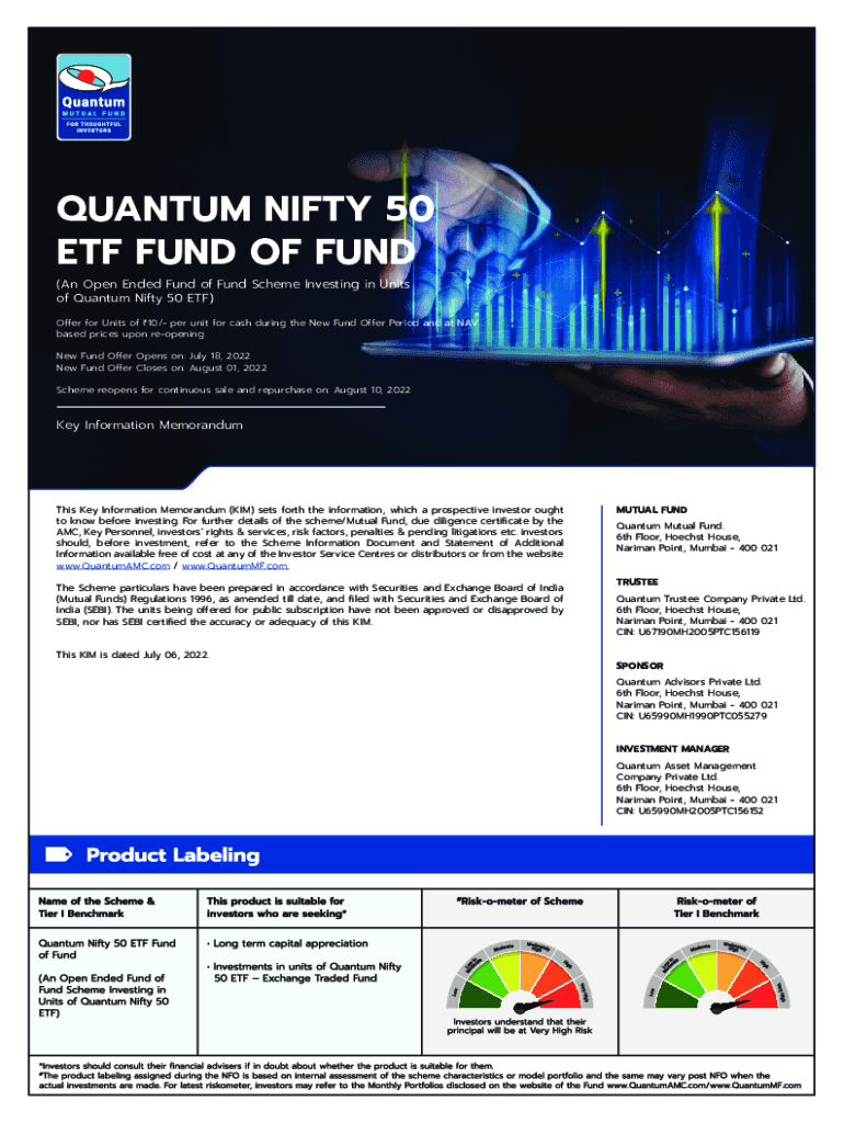 Fillable Online Quantum Nifty 50 ETF Fund of Fund - Regular Plan ...