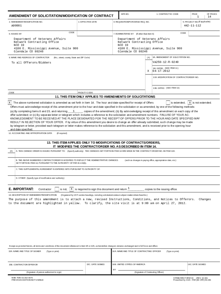 section a - solicitation/contract 52 - VA Vendor Portal Doc Template | pdfFiller
