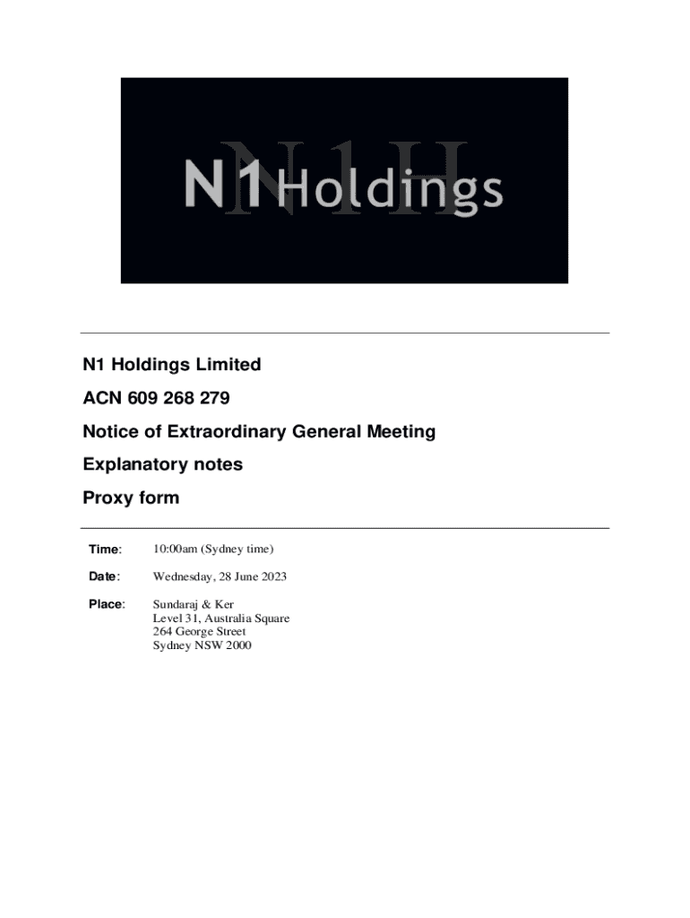 Fillable Online NOTICE OF MEETING & PROXY FORM Fax Email Print - pdfFiller